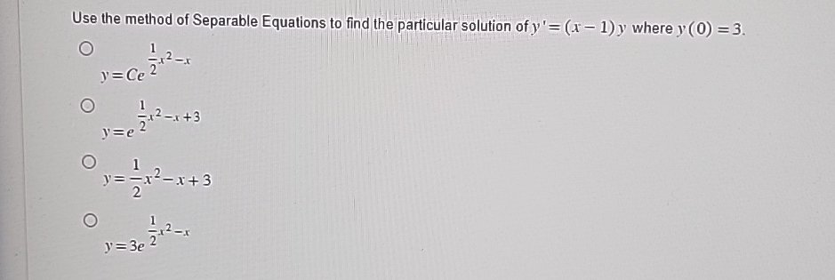 Solved Use the method of Separable Equations to find the | Chegg.com