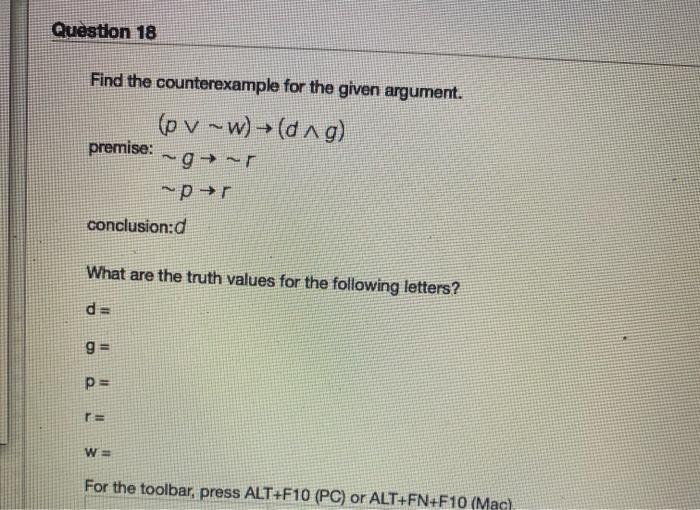 Solved Question 18 Find the counterexample for the given | Chegg.com
