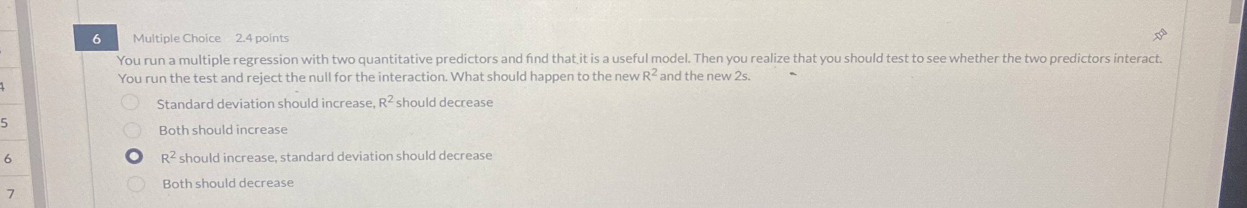 6Multiple Choice 2.4 ﻿pointsYou run a multiple | Chegg.com