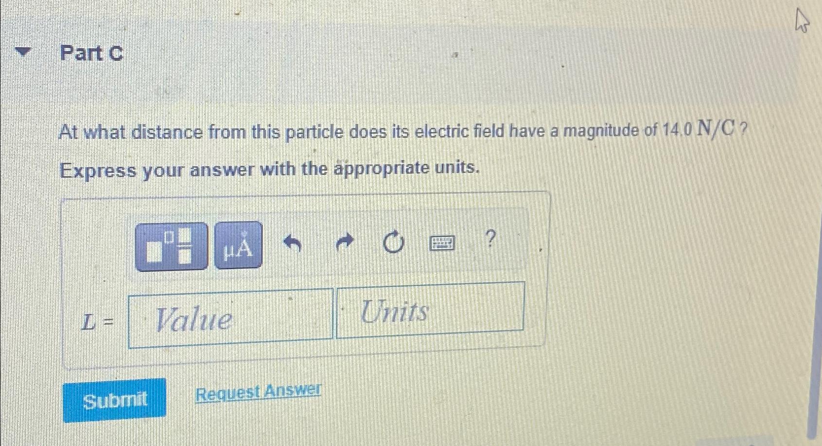 Solved A particle has a charge of -4.05nC.Part CAt what | Chegg.com