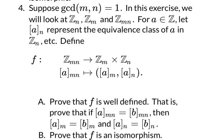 Solved Suppose gcd(m,n)=1. In this exercise, we will look at | Chegg.com