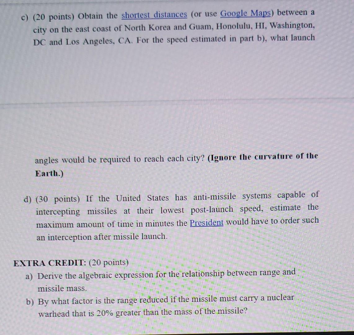 c) (20 points) Obtain the shortest distances (or use | Chegg.com c) (20 points) Obtain the shortest distances (or use | Chegg.com