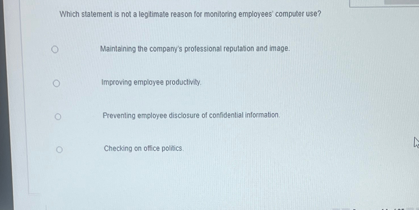 Solved Which statement is not a legitimate reason for | Chegg.com