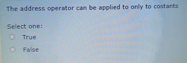 Solved The address operator can be applied to only to | Chegg.com