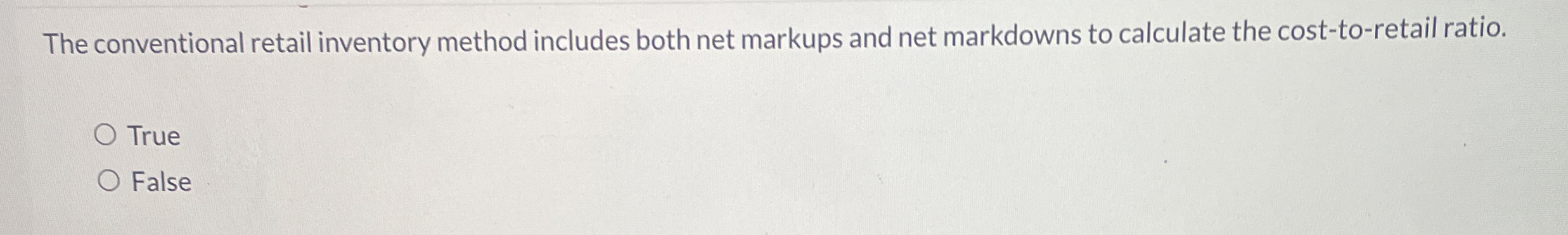Solved The conventional retail inventory method includes | Chegg.com