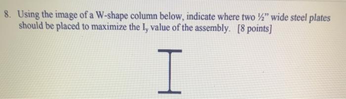 Solved Using the image of a W-shape column below, indicate | Chegg.com
