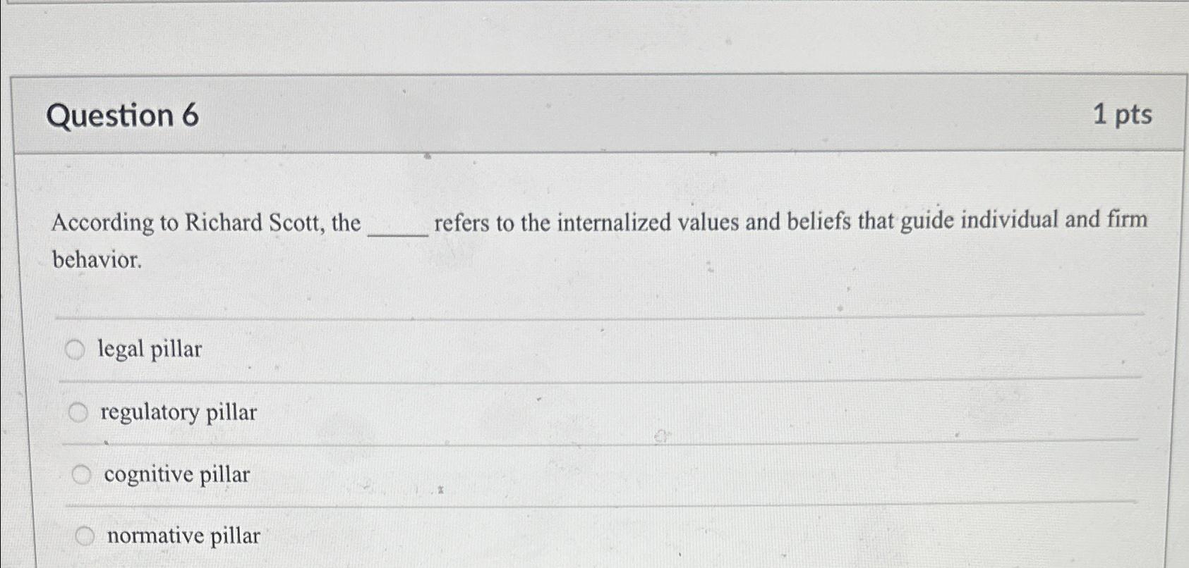 Solved Question 61 ﻿ptsAccording to Richard Scott, the | Chegg.com