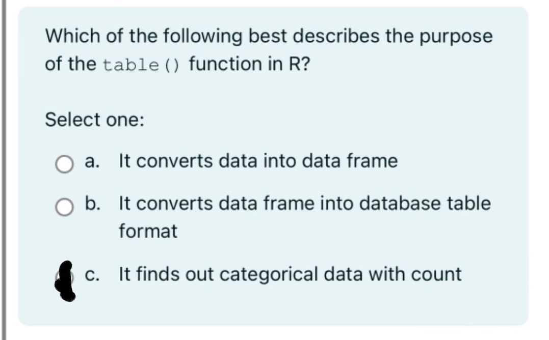 Solved Which of the following best describes the purpose of | Chegg.com