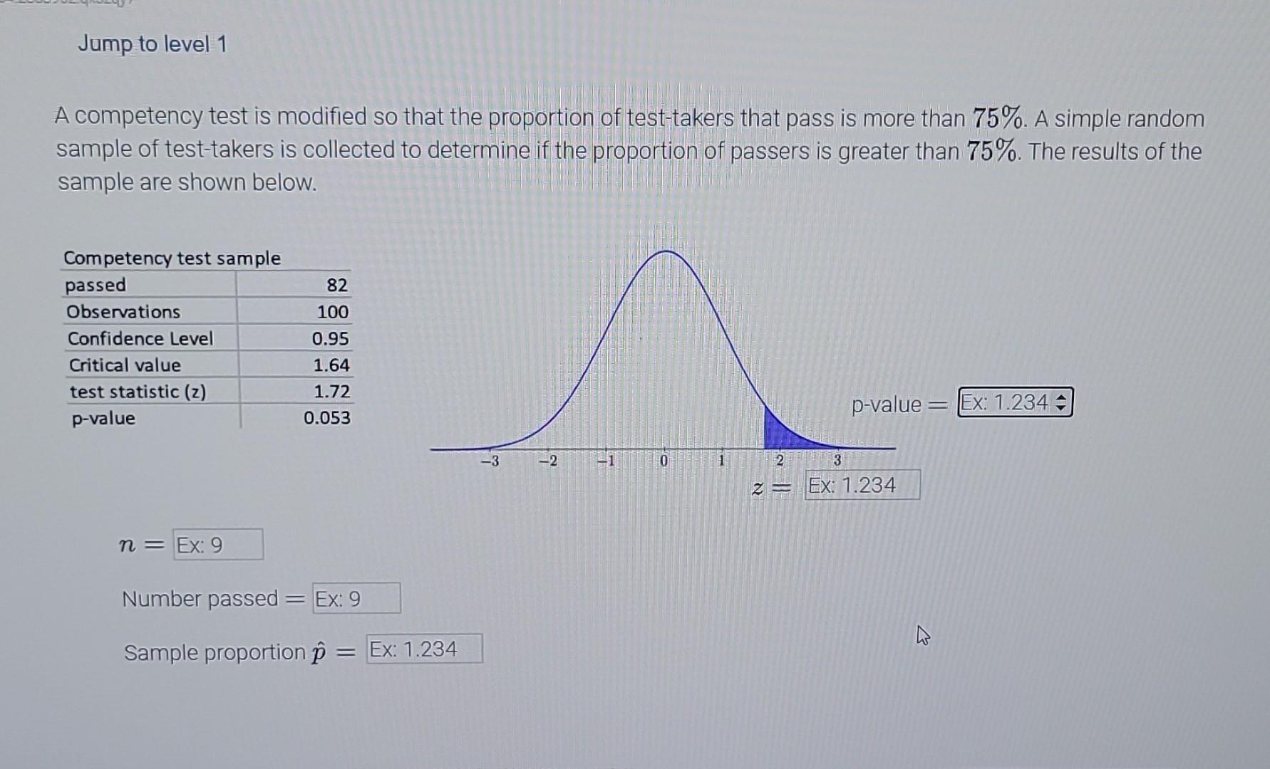 Solved A competency test is modified so that the proportion | Chegg.com