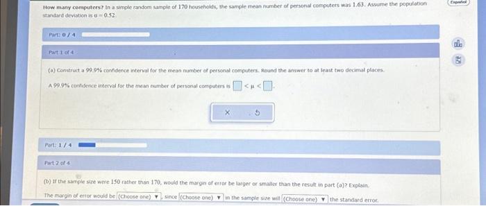 Solved How many computers? In a simple random sample of 170 | Chegg.com