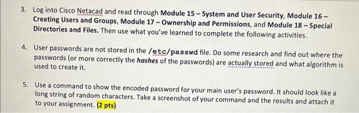 Solved 3. Log into Cisco Netacad and read through Module 15 | Chegg.com