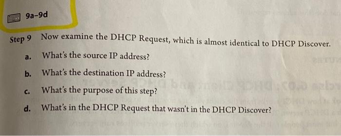 Solved Step 9 Now examine the DHCP Request, which is almost | Chegg.com