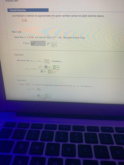 Solved skipped part. Tutorial Exercise Use Newton's method | Chegg.com Solved skipped part. Tutorial Exercise Use Newton's method | Chegg.com
