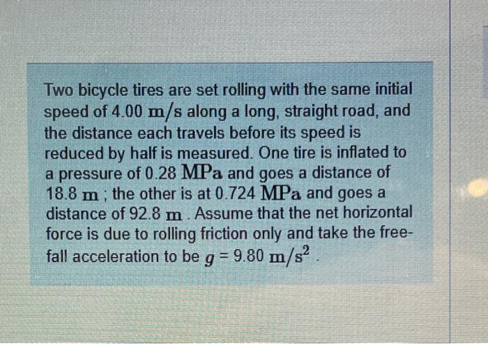 Solved Two bicycle tires are set rolling with the same | Chegg.com
