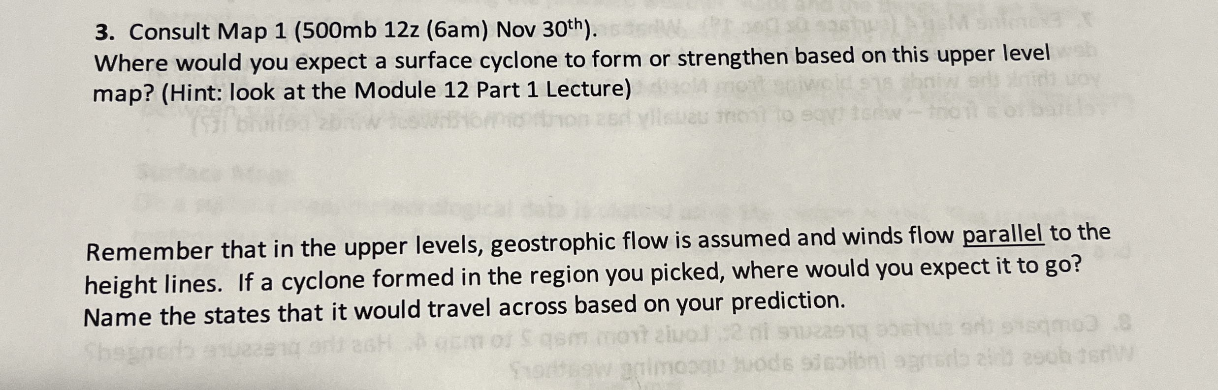 Solved Consult Map 1 ( 500 ﻿mb 12 ﻿z ( 6 ﻿am ) ﻿Nov | Chegg.com