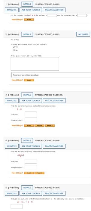 Solved 1. 1-2 Points DETAILS SPRECALC COREO 16.002 ASK YOUR | Chegg.com Solved 1. 1-2 Points DETAILS SPRECALC COREO 16.002 ASK YOUR | Chegg.com