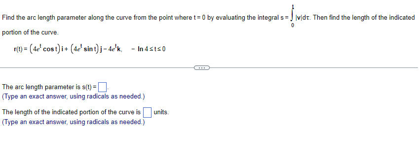 Solved Find the arc length parameter along the curve from | Chegg.com