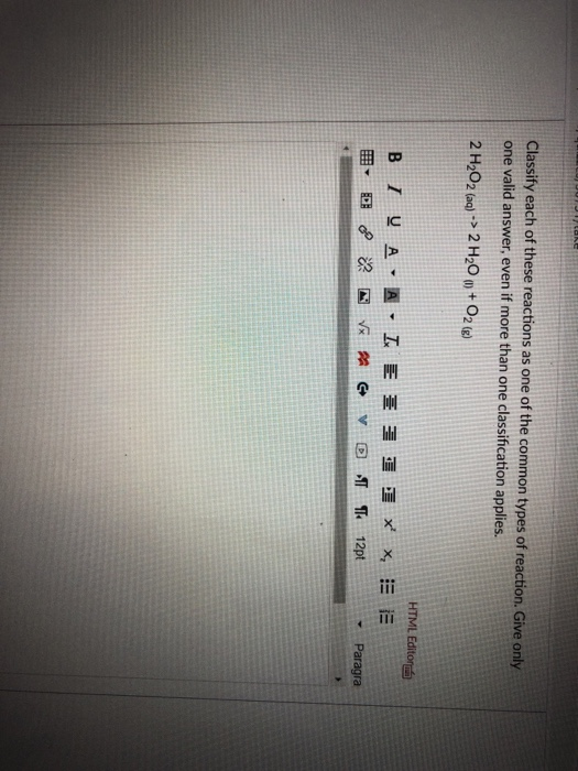 Solved Classify each of these reactions as one of the common | Chegg.com