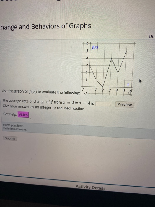 Solved Change and Behaviors of Graphs Du NO Use the graph of | Chegg.com