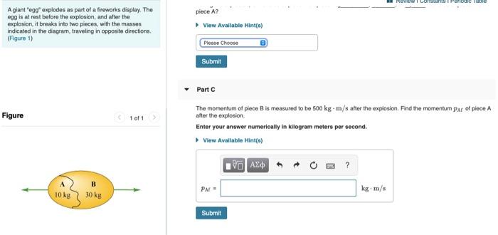 Solved A giant "egg" explodes as part of a fireworks | Chegg.com