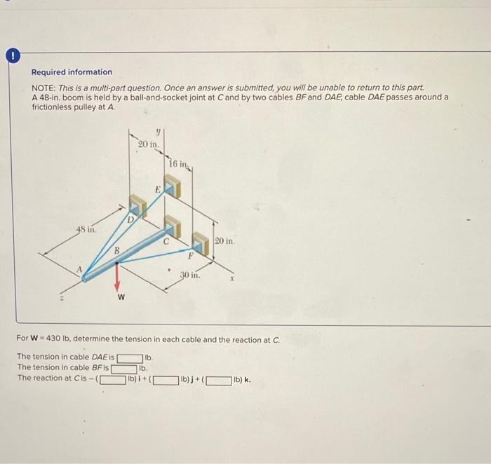 Solved Required information NOTE: This is a multi-part | Chegg.com
