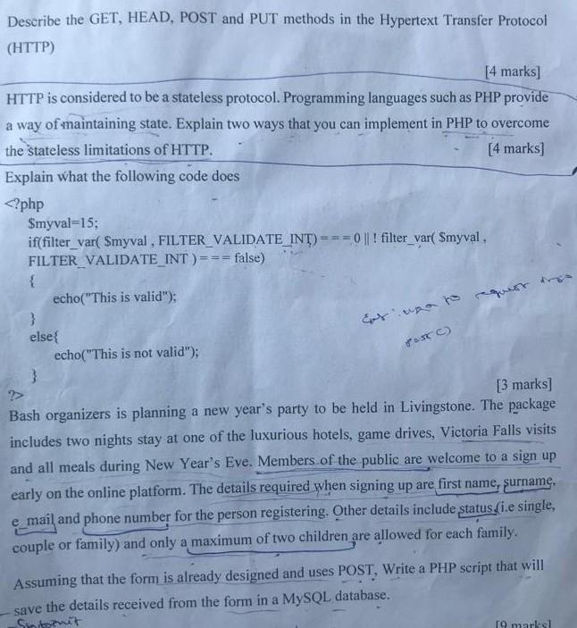 HTTP is considered to be a stateless protocol. | Chegg.com