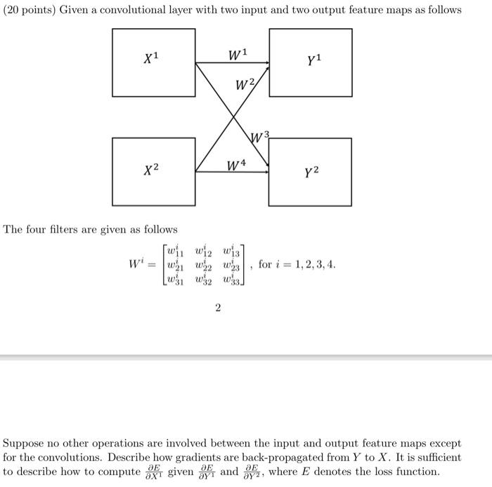 Convolutional Layer MathSuppose no other operations | Chegg.com