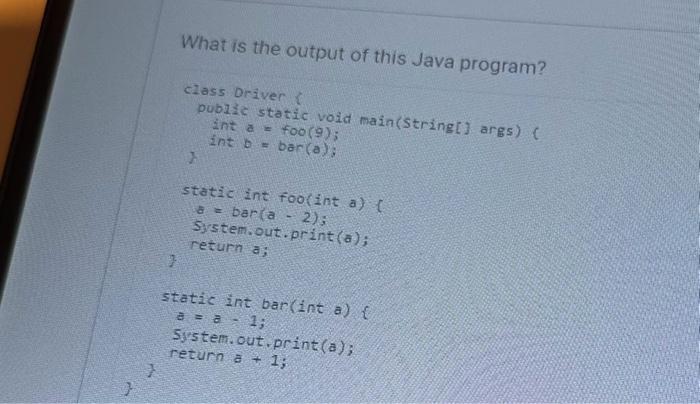 Solved PALE } 3 What is the output of this Java program? | Chegg.com