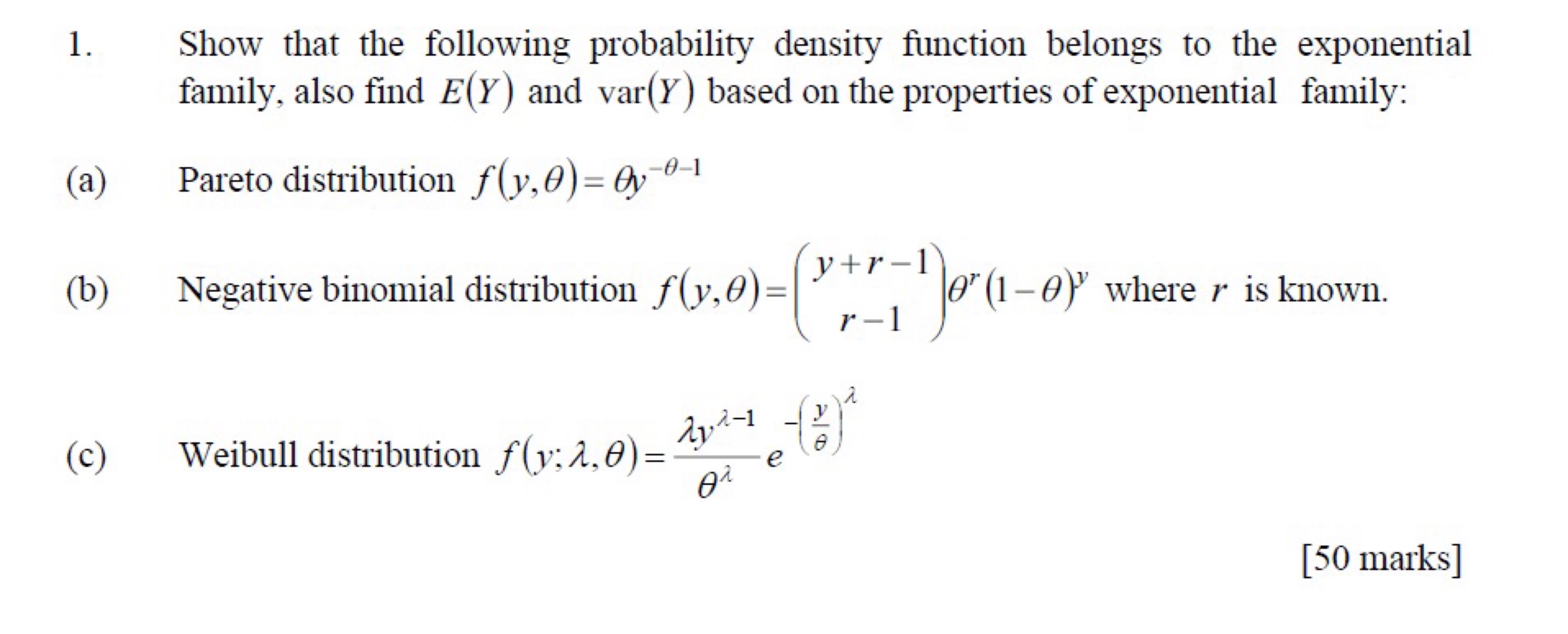 Solved Show that the following probability density function | Chegg.com