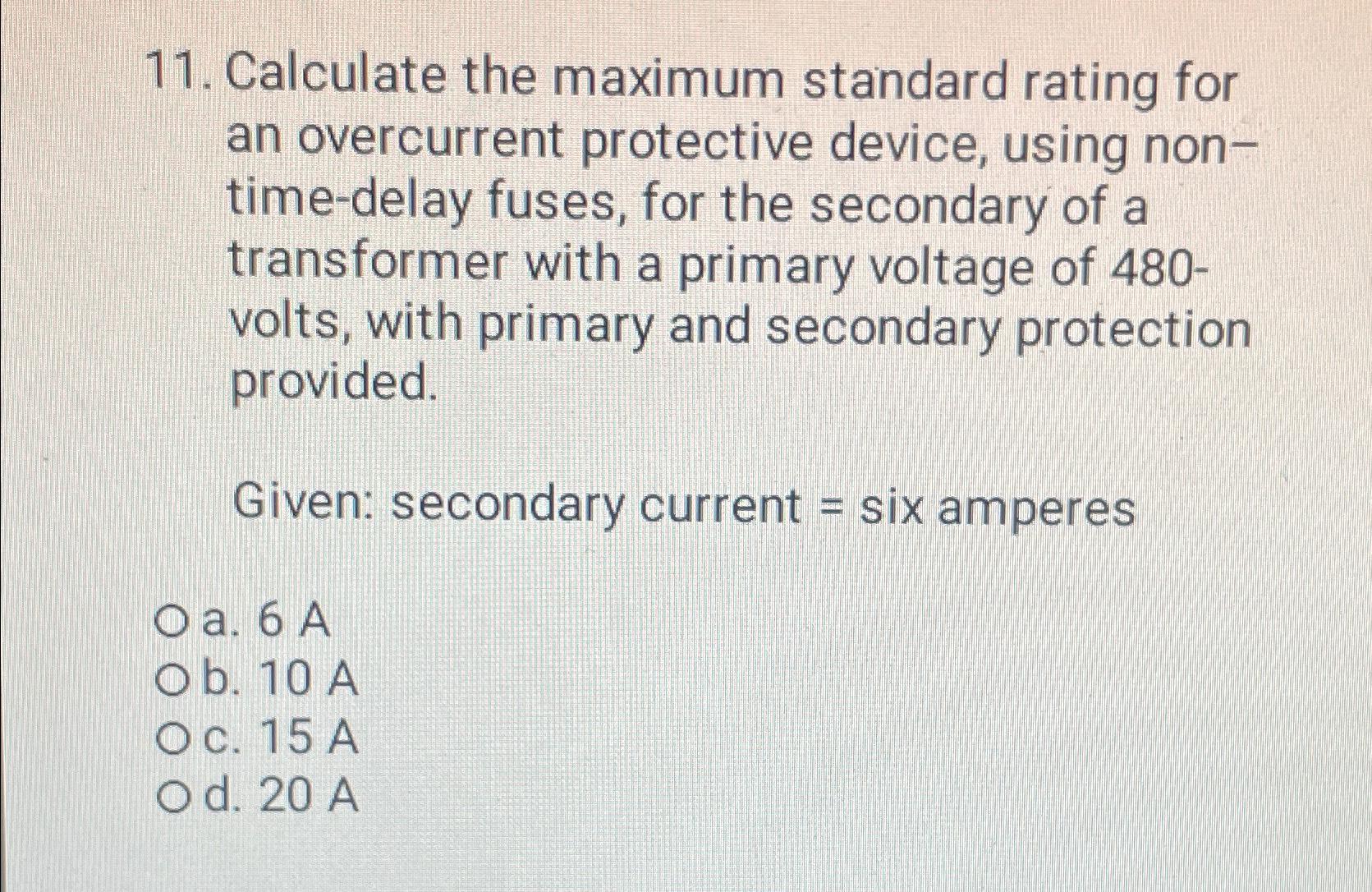 Solved Calculate the maximum standard rating for an | Chegg.com