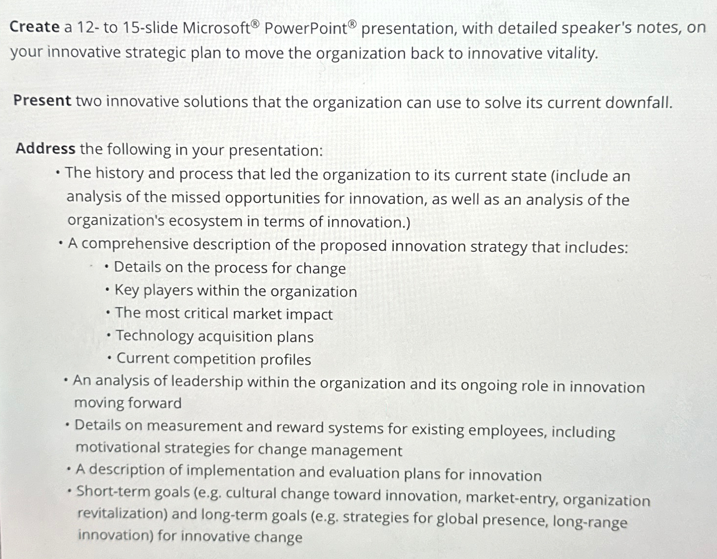 Solved Create a 12 - ﻿to 15 -slide Microsoft ?® ﻿PowerPoint | Chegg.com