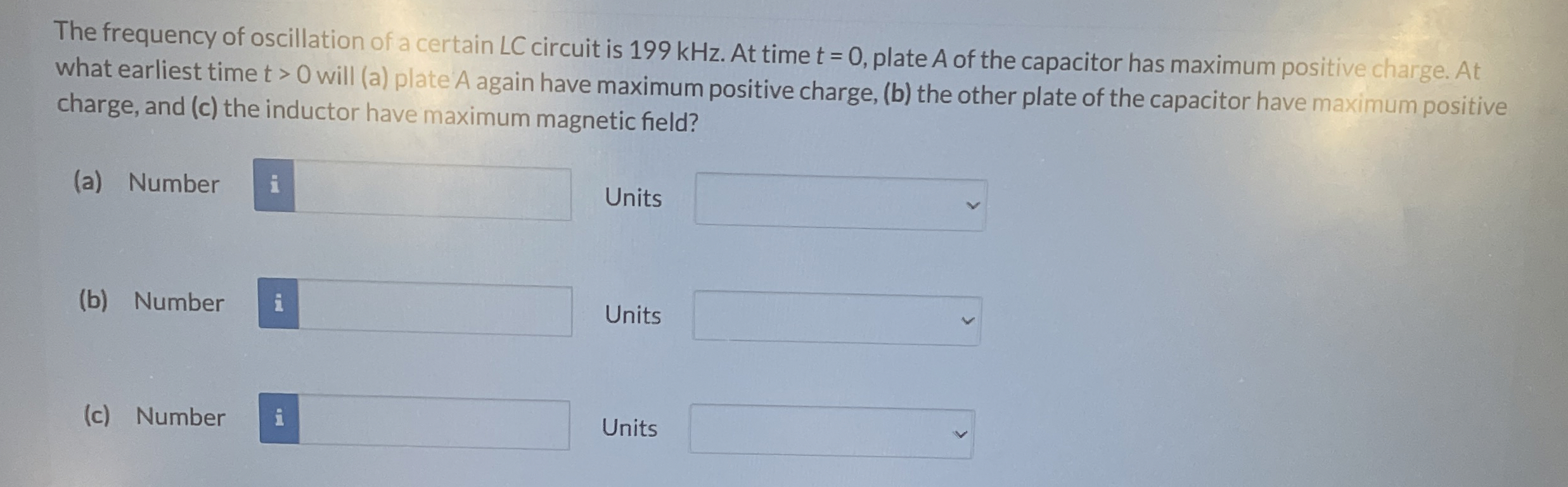 Solved by an EXPERT The frequency of oscillation of a certain LC circuit | Chegg.com