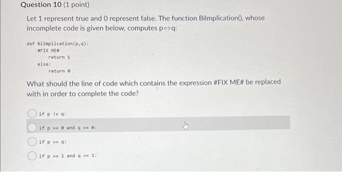 Solved Let 1 represent true and 0 represent false. The | Chegg.com
