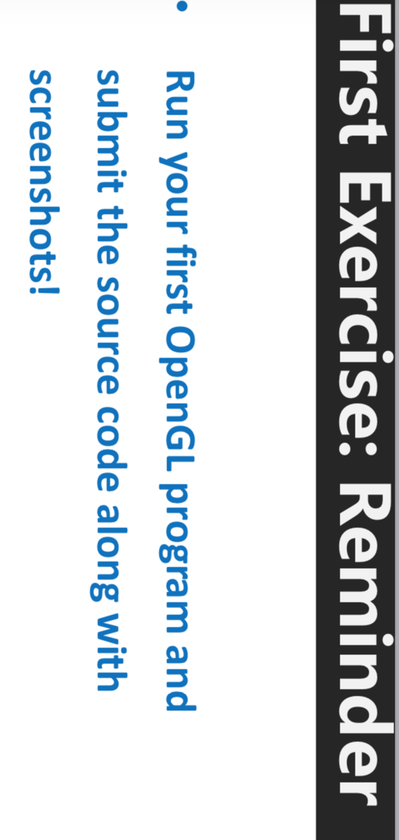 Solved First Exercise: Reminder Run your first OpenGL | Chegg.com