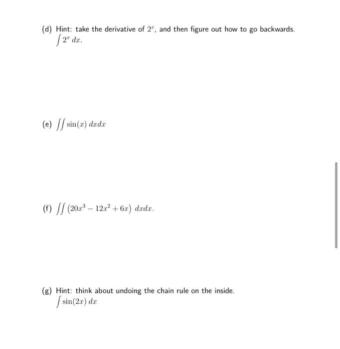 Solved 2 Indefinite Integral Notation for Antiderivative | Chegg.com