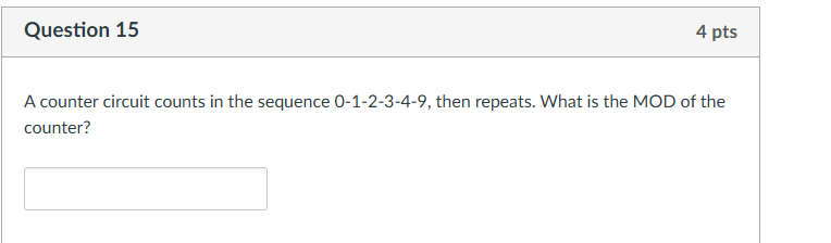 Solved Question 15A counter circuit counts in the sequence | Chegg.com