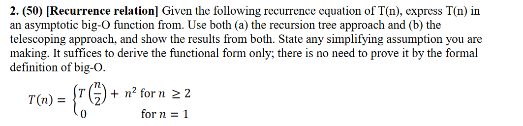 Solved Use recursion tree technique please | Chegg.com