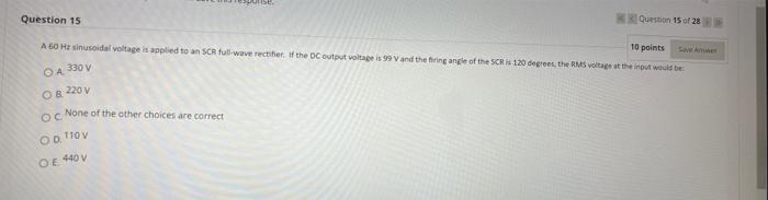 Solved Qurton 15 of 28 Question 15 10 points A 60 Hz | Chegg.com