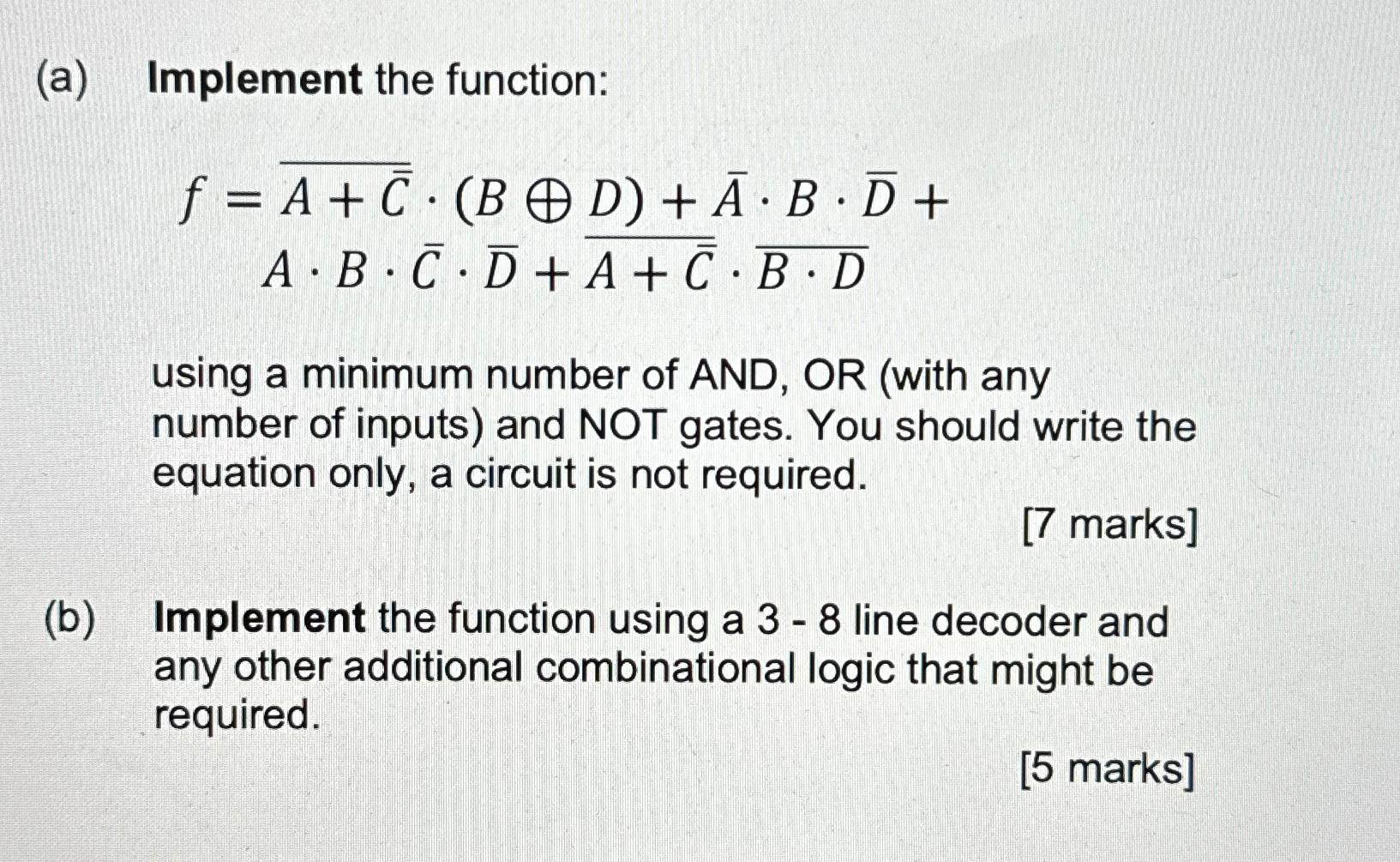 Solved (a) ﻿Implement the | Chegg.com
