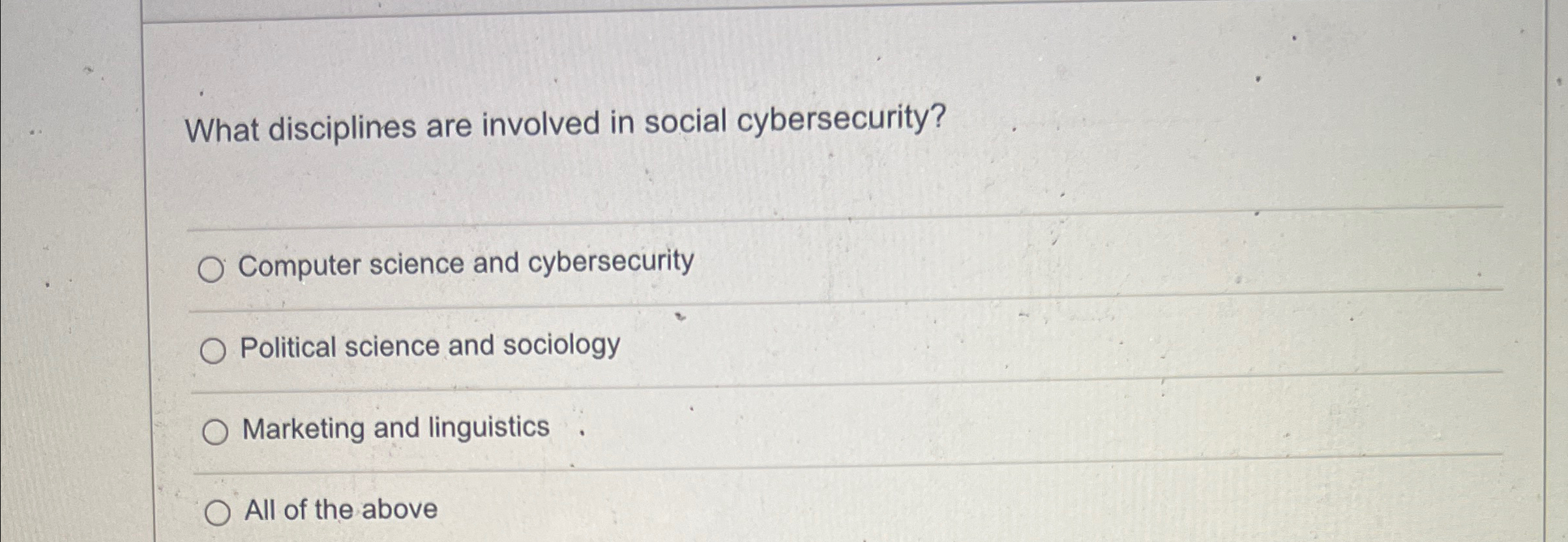 Solved What disciplines are involved in social | Chegg.com