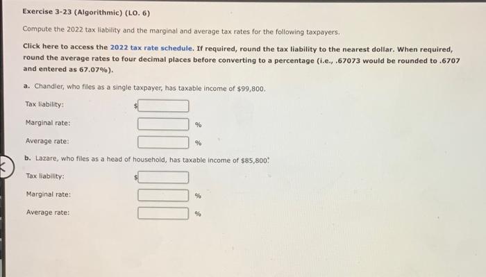 Solved Compute the 2022 tax liability and the marginal and | Chegg.com