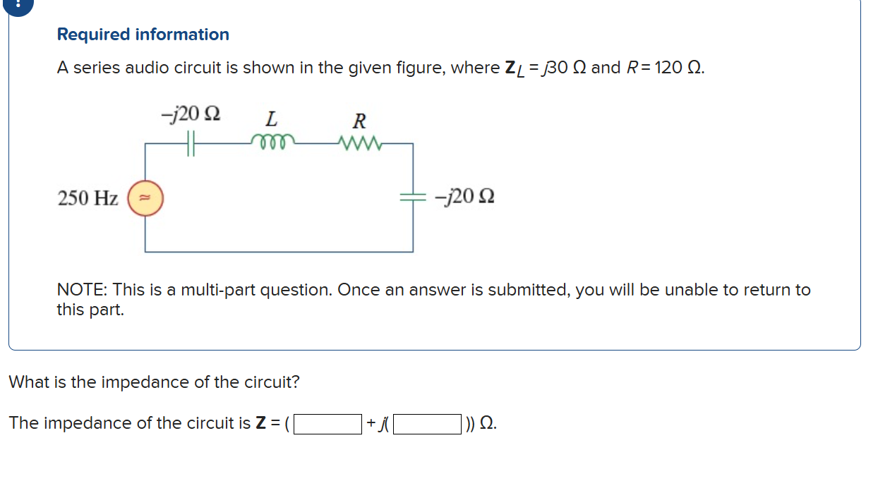 Solved Required informationA series audio circuit is ﻿shown | Chegg.com