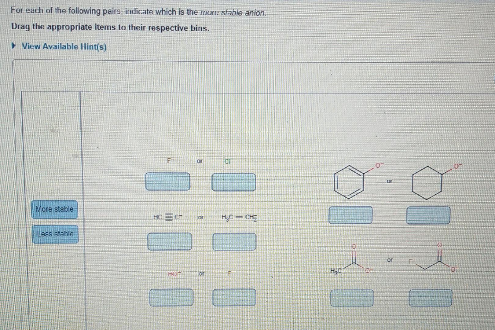 Solved For each of the following pairs, indicate which is | Chegg.com