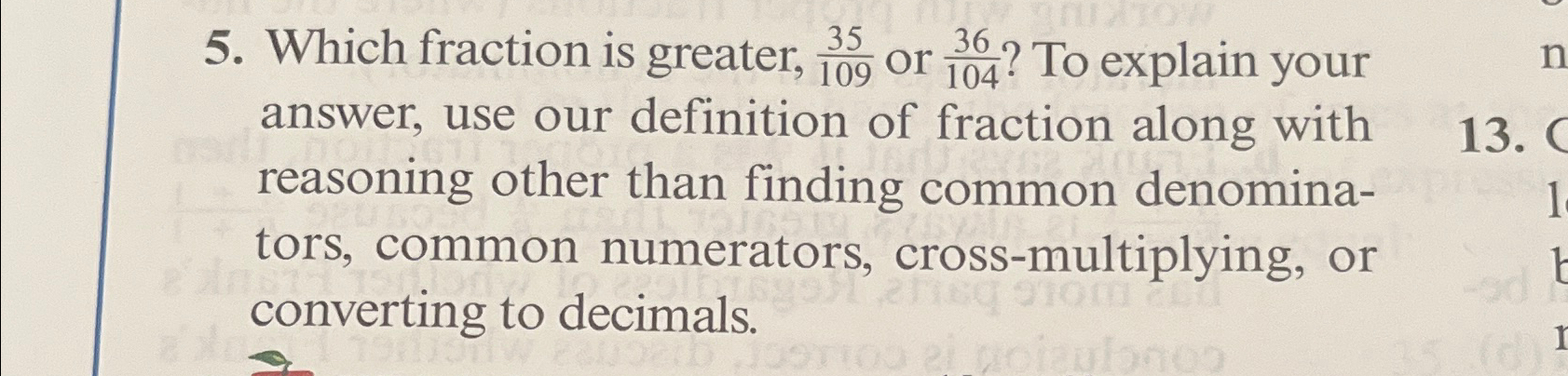 Solved Which fraction is greater, 35109 ﻿or 36104 ? ﻿To | Chegg.com