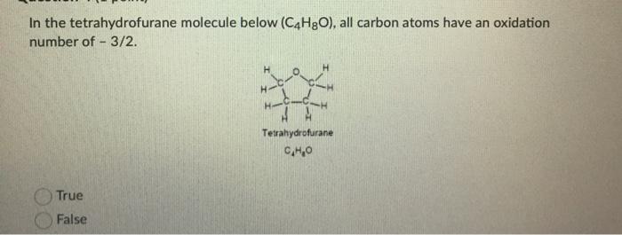 Solved In the tetrahydrofurane molecule below (C4H80), all | Chegg.com
