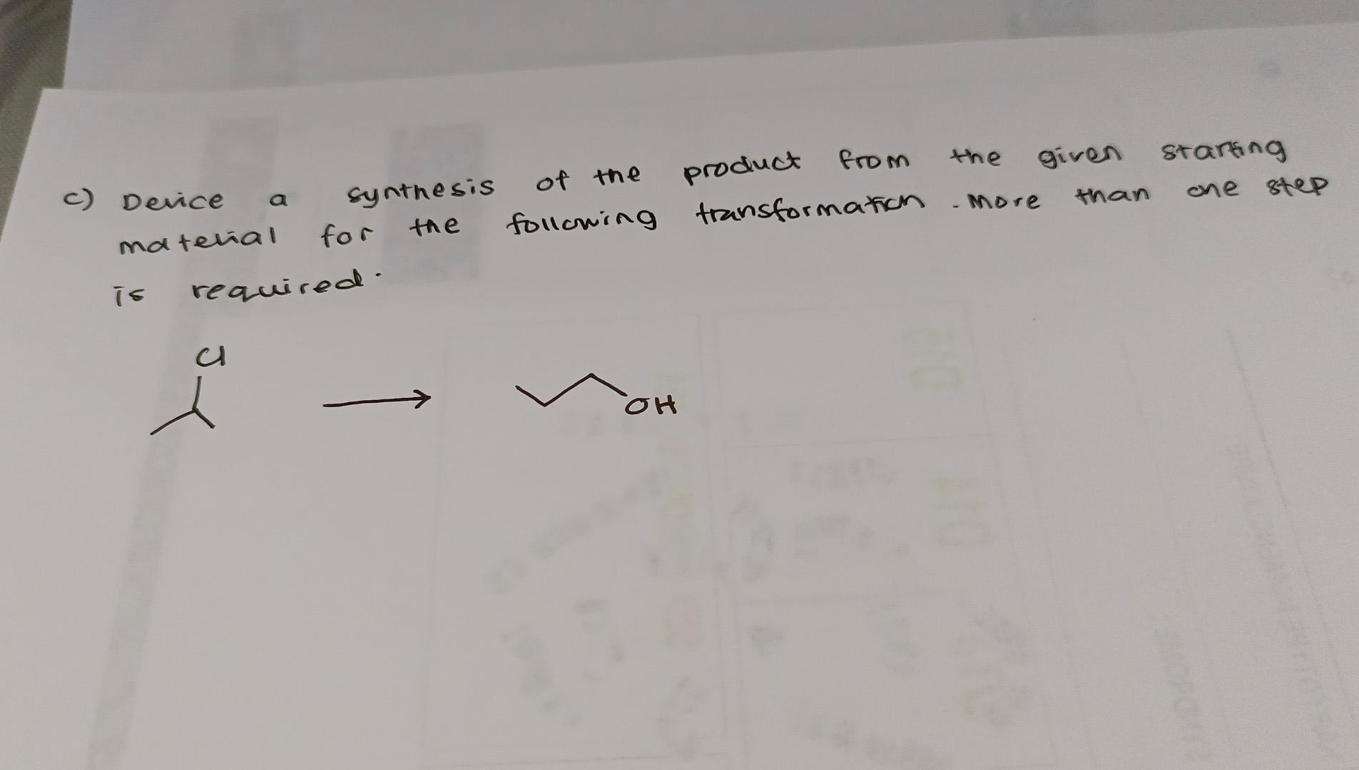 Solved from the given c) Derice Starang one step of the | Chegg.com
