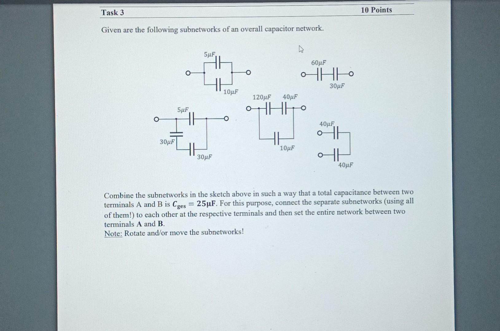 Solved Given are the following subnetworks of an overall | Chegg.com