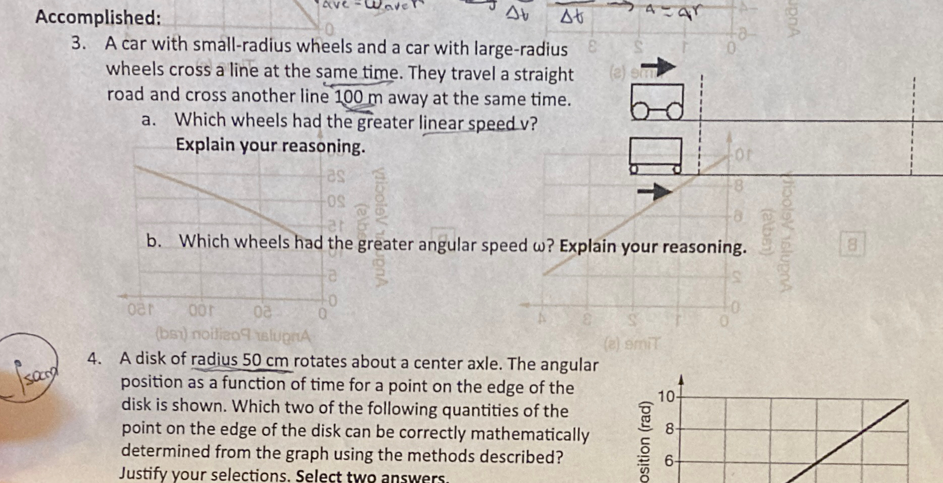 Solved Accomplished:3. ﻿A car with small-radius wheels and a | Chegg.com