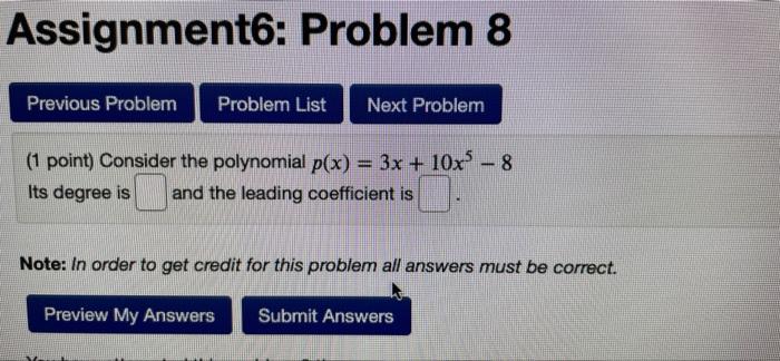 Solved Assignment6 Problem 8 Previous Problem Problem List 7907