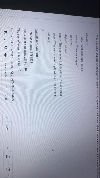 Solved Write a function digits(), which takes an integer N | Chegg.com